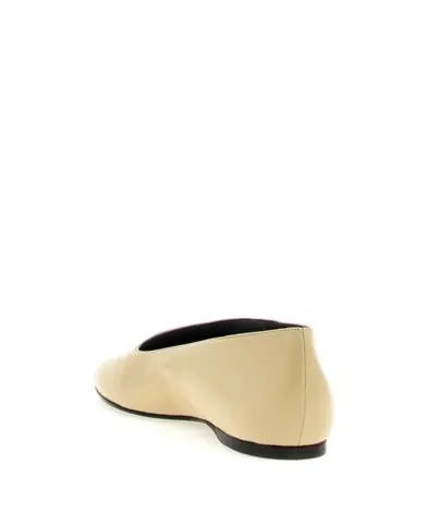 Khaite Diana Asymmetrical Nappa Ballet Flats - Beige