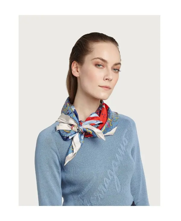 FERRAGAMO Architectural Printed Silk Scarf