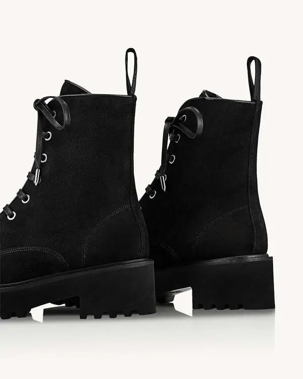 AQUAZZURA Desert Suede Lace-up Lug Sole Boots