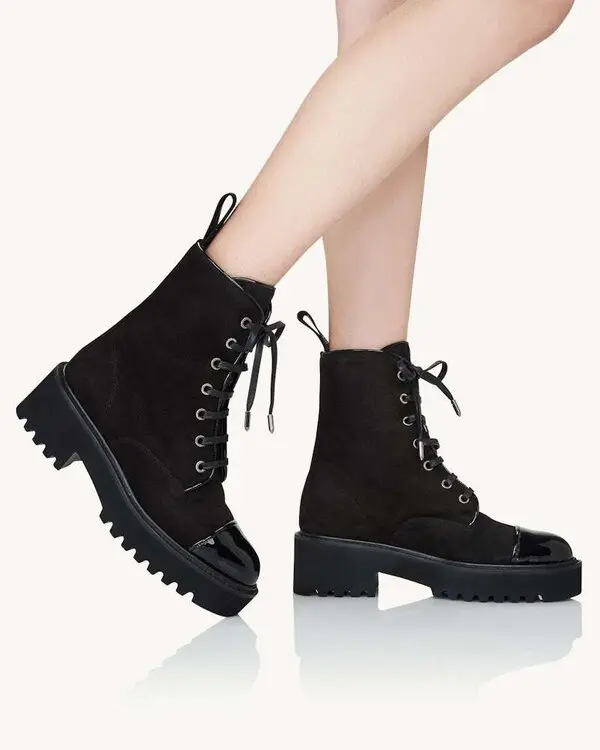AQUAZZURA Desert Suede Lace-up Lug Sole Boots