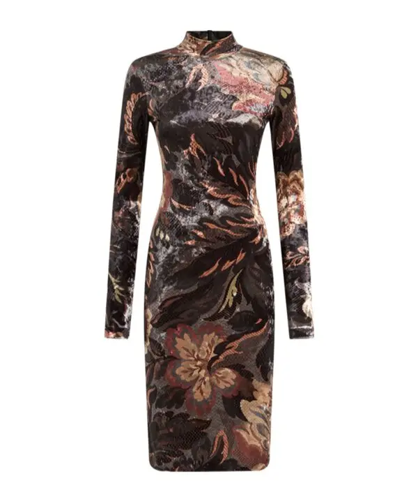 Etro Printed Chenille Midi Dress