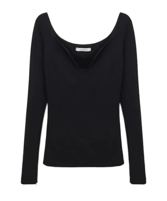 Dorothee Schumacher Structured V-neck Long Sleeve Top