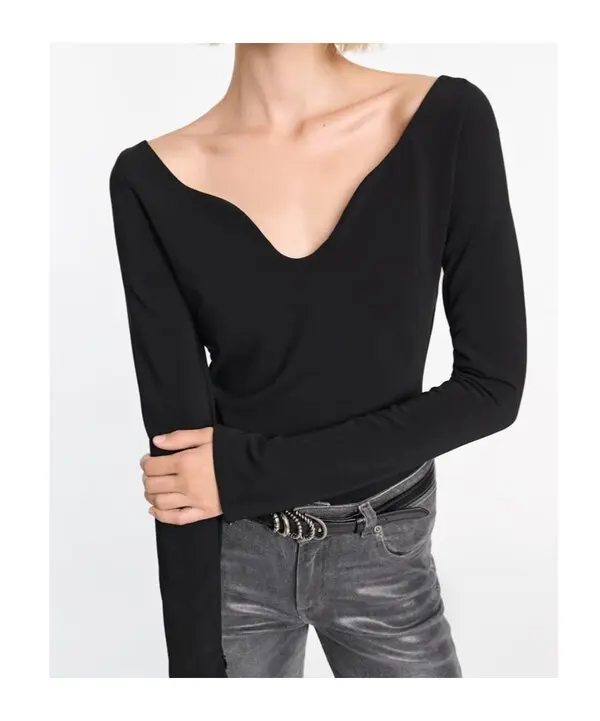 Dorothee Schumacher Structured V-neck Long Sleeve Top