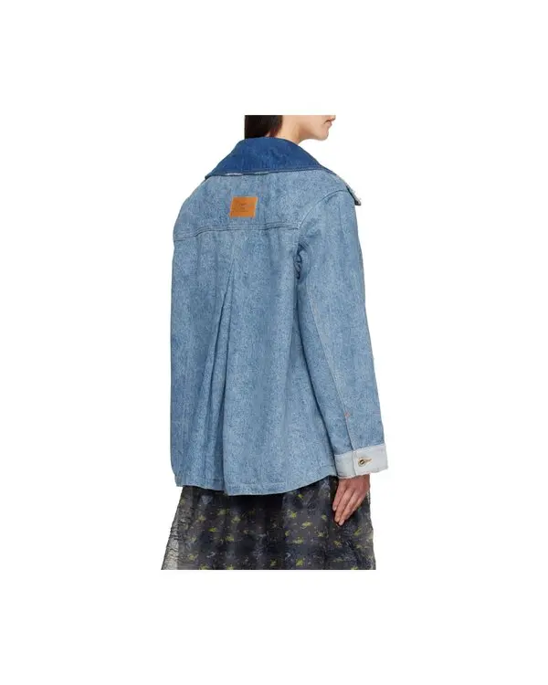 GANNI Patchwork Midi Denim Jacket