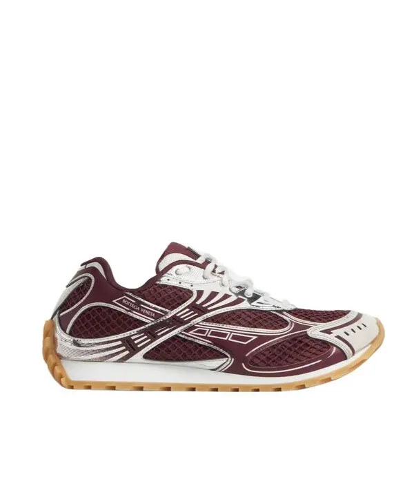 Bottega Veneta Orbit Lace-up Sneakers - Barolo/silver