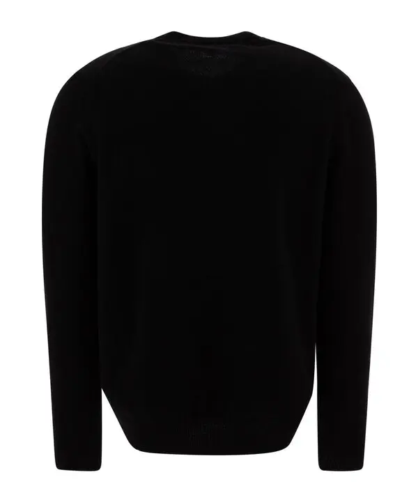 Play Comme Des Garcon Heart Applique Crewneck Cardigan - Black