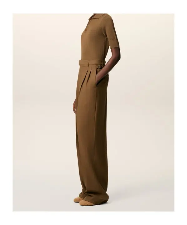 AMI Paris High-waist Pleated Wide-leg Trousers