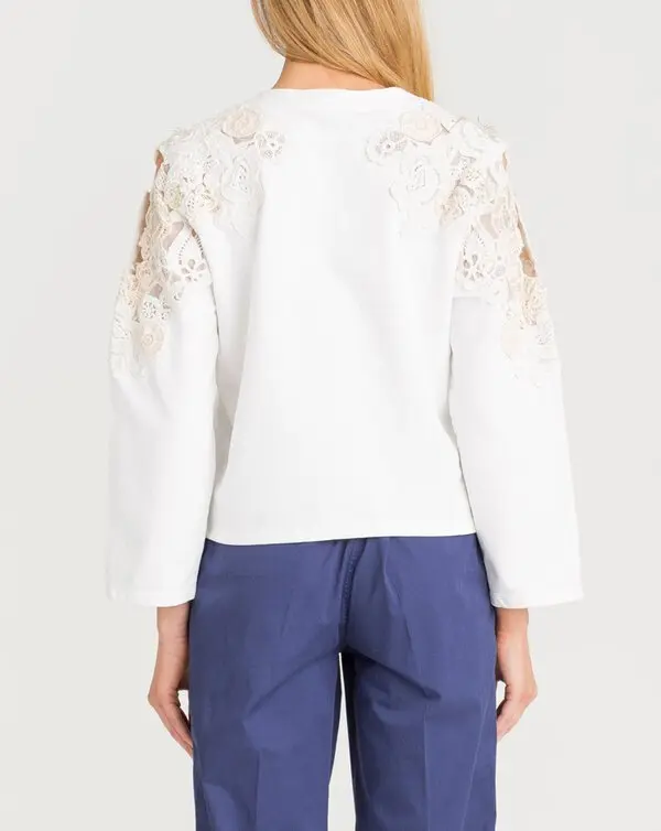 TWINSET Long Sleeve T-shirt With Lace Detailing