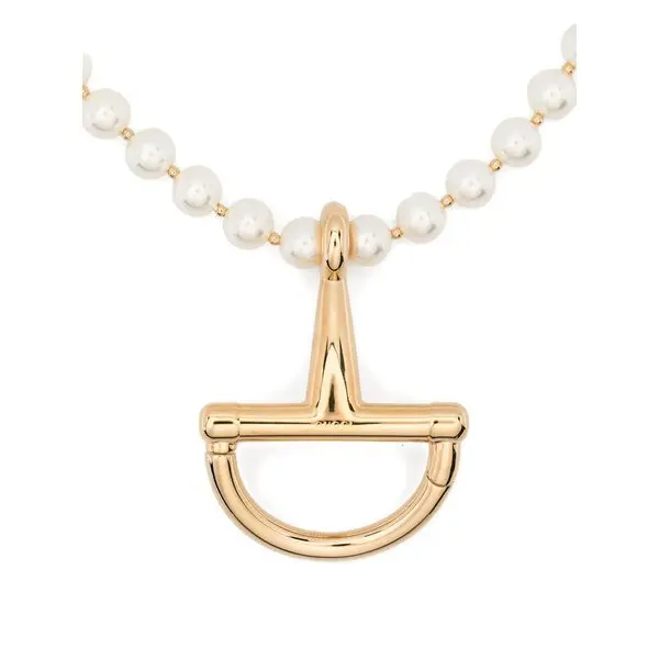Gucci Stirrup Pearl Necklace
