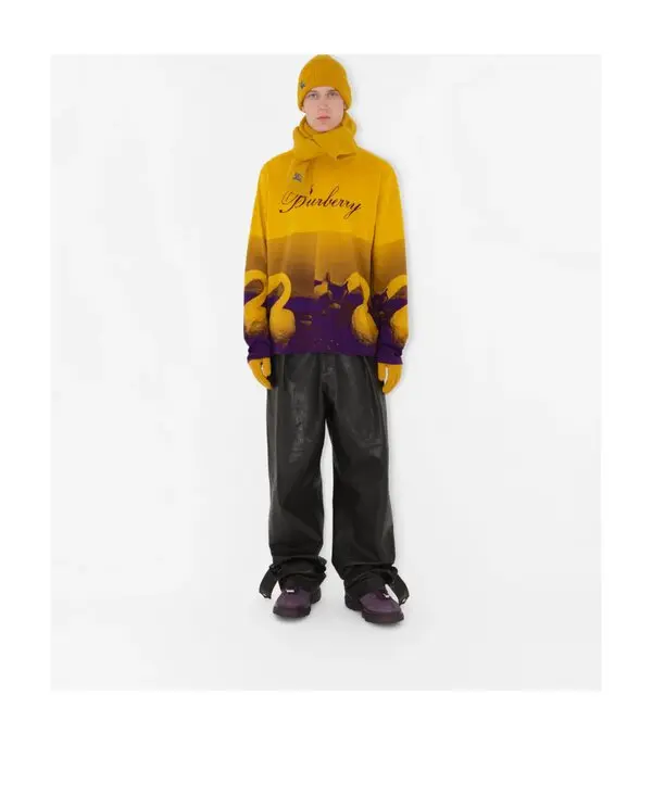 Burberry Cashmere-blend Gloves With Equestrian Rider Embroidery - Yellow