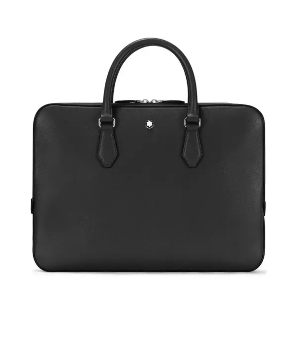 Montblanc Logo-plaque Leather Laptop Bag - Black
