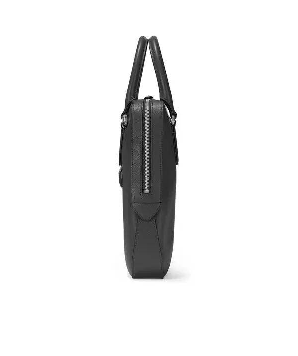 Montblanc Logo-plaque Leather Laptop Bag - Black