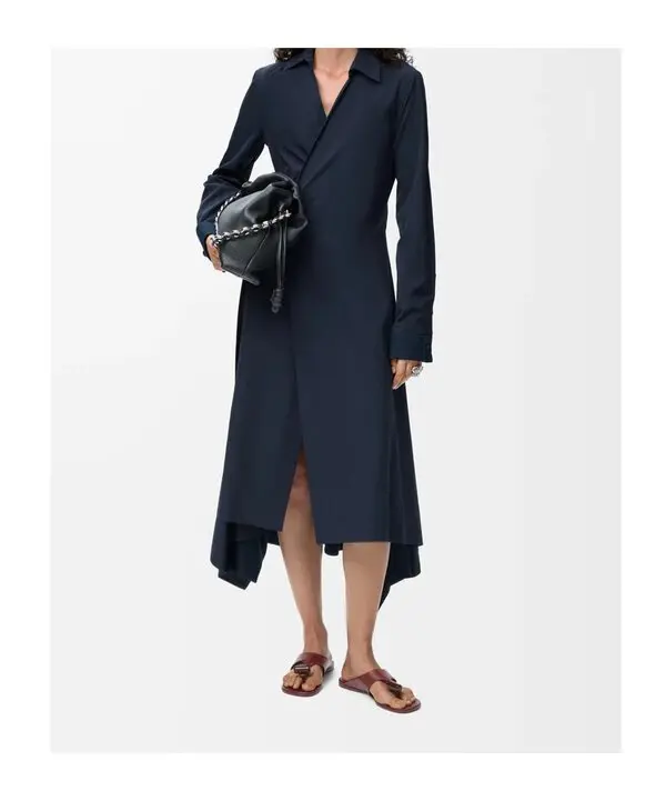 Loewe Asymmetrical Draped Midi Dress