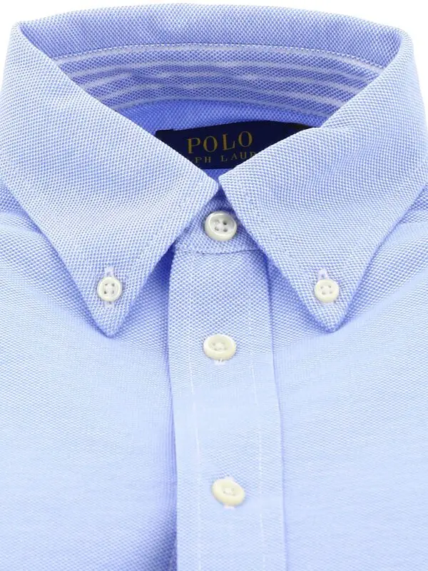 Ralph Lauren Long Sleeve Embroidered Logo Shirt - Blue