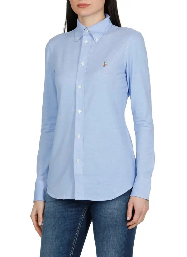 Ralph Lauren Long Sleeve Embroidered Logo Shirt - Blue