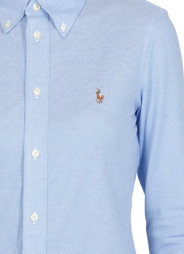Ralph Lauren Long Sleeve Embroidered Logo Shirt - Blue
