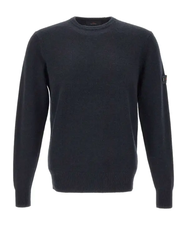 Peuterey Ribbed Crew Neck Sweater With Logo Detail