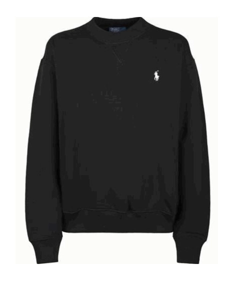 Ralph Lauren Polo Logo Embroidered Crewneck Sweatshirt - Black