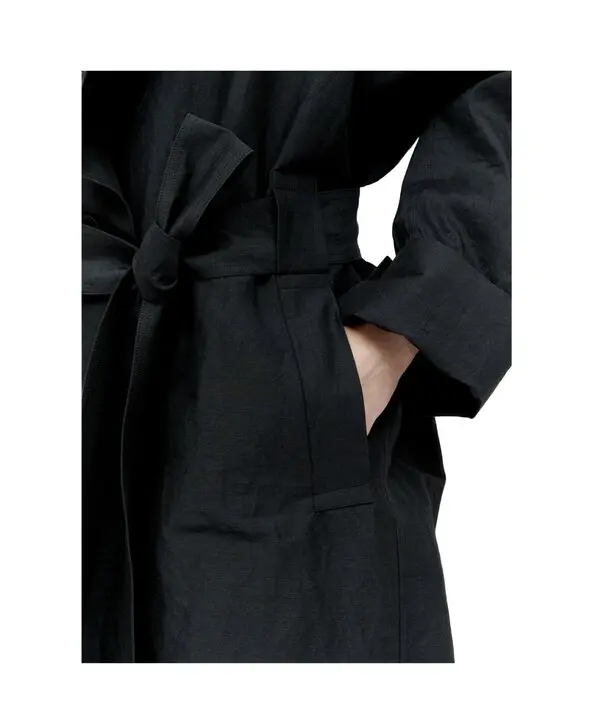 Issey Miyake Shaped Membrane Belted Maxi Coat