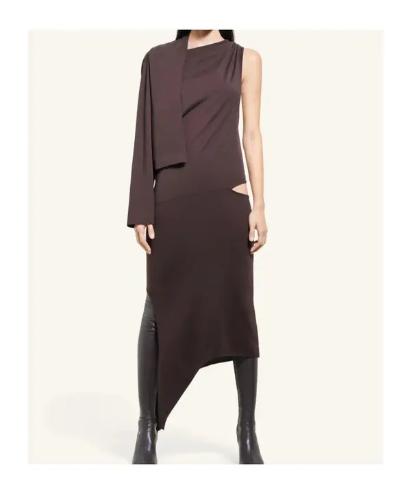 COURREGES Off-shoulder Cut-out Midi Dress