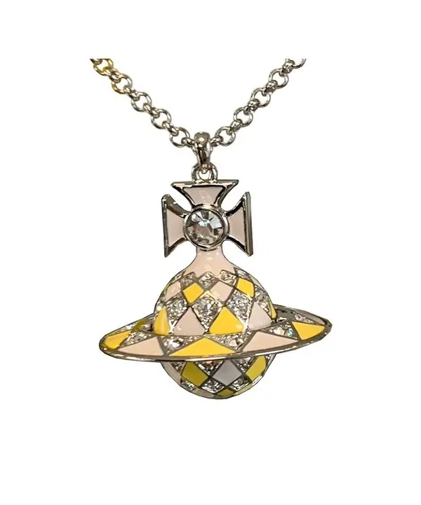 VIVIENNE WESTWOOD Metal Saturn Pendant Necklace - Yellow