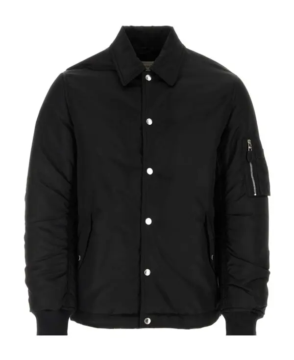 Alexander McQueen Collared Jacket With Front Snaps And Zipper Pockets