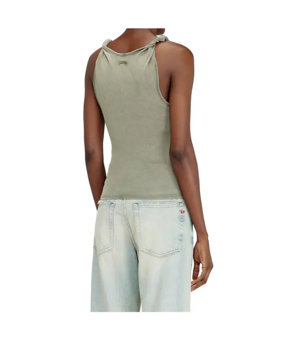 DIESEL® Logo Embroidered Ribbed Tank Top