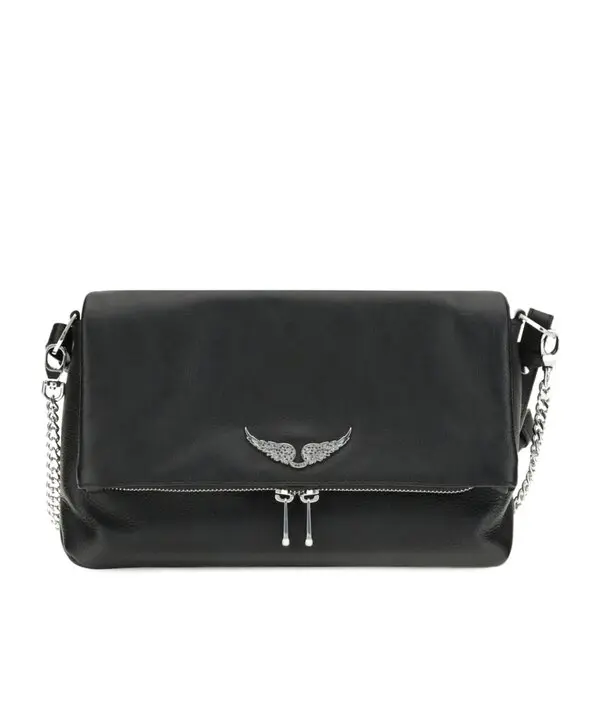 Zadig&Voltaire Wings-logo Chain-strap Shoulder Bag - Black