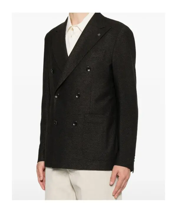 Tagliatore Double-breasted Suit Jacket - Black