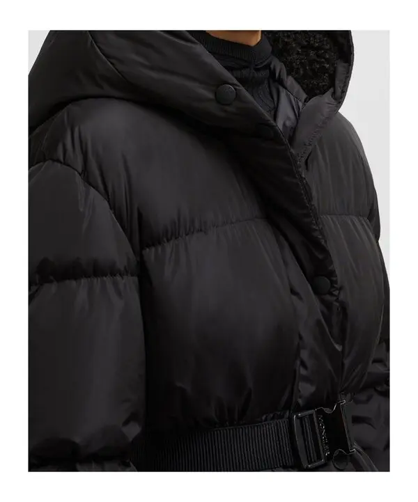 Moncler Bruneaux Long Down Jacket With Embroidered Logo