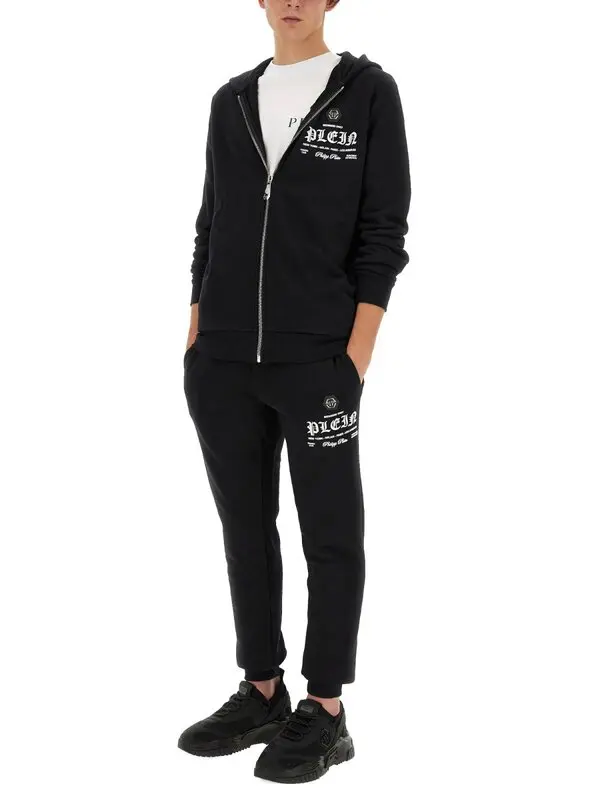 Philipp Plein Logo Printed Zipped Hoodie