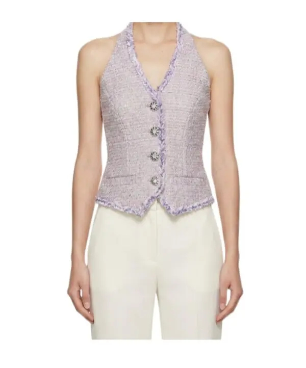 Marissa Chiara Sleeveless Vest With Button Closure