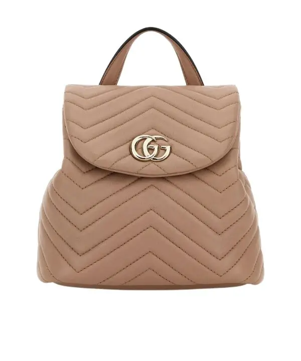 Gucci Gg Marmont Quilted Mini Backpack - Beige