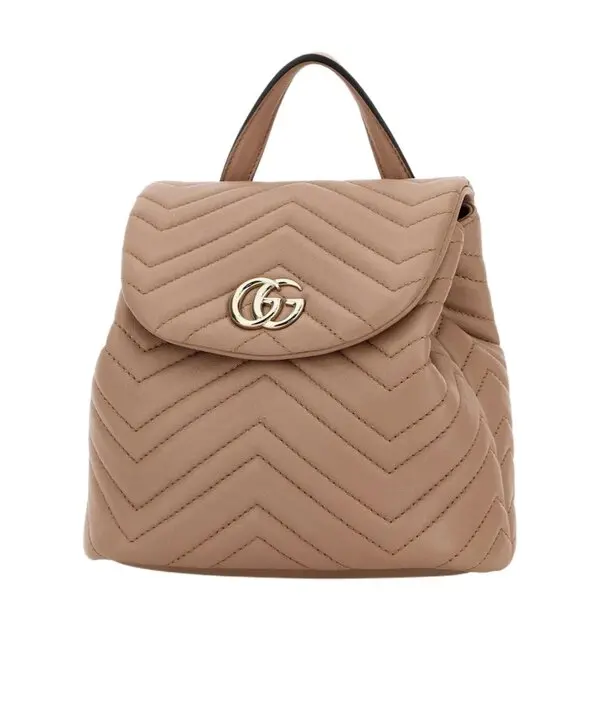 Gucci Gg Marmont Quilted Mini Backpack - Beige