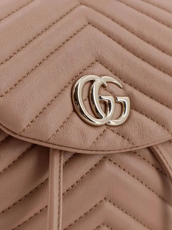 Gucci Gg Marmont Quilted Mini Backpack - Beige