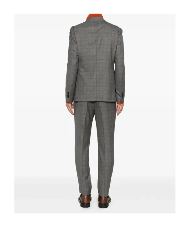 Tagliatore Checked Double-breasted Suit Set - Grey