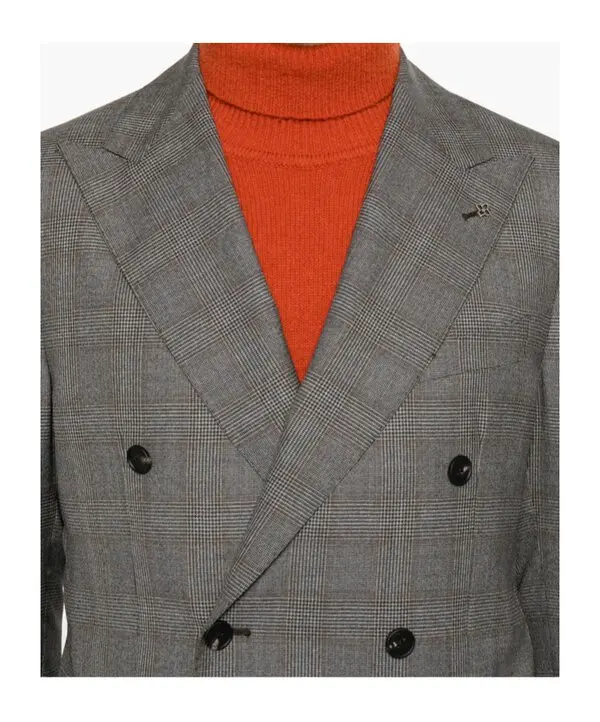 Tagliatore Checked Double-breasted Suit Set - Grey