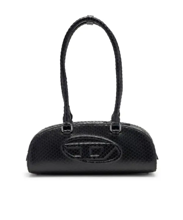 DIESEL® 1dr Dome Embossed Shoulder Bag - Black