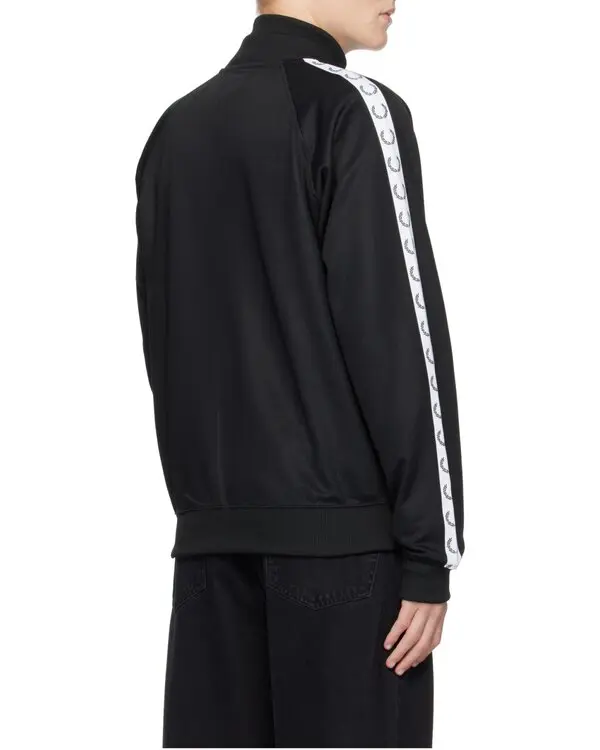 Fred Perry Logo Zipper Track Jacket - Black