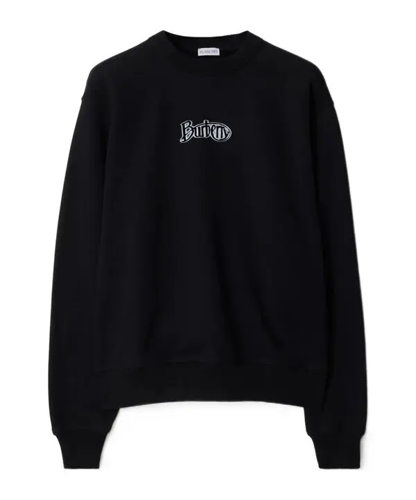 Burberry Logo Printed Crewneck Sweatshirt - Charcoal
