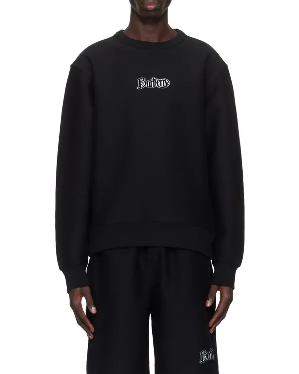 Burberry Logo Printed Crewneck Sweatshirt - Charcoal