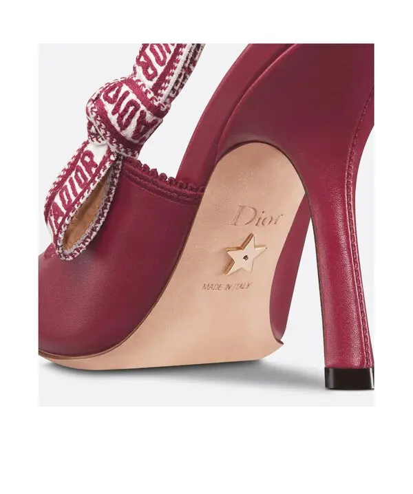Dior J'adior Embroidered Slingback Pumps - Ruby Red