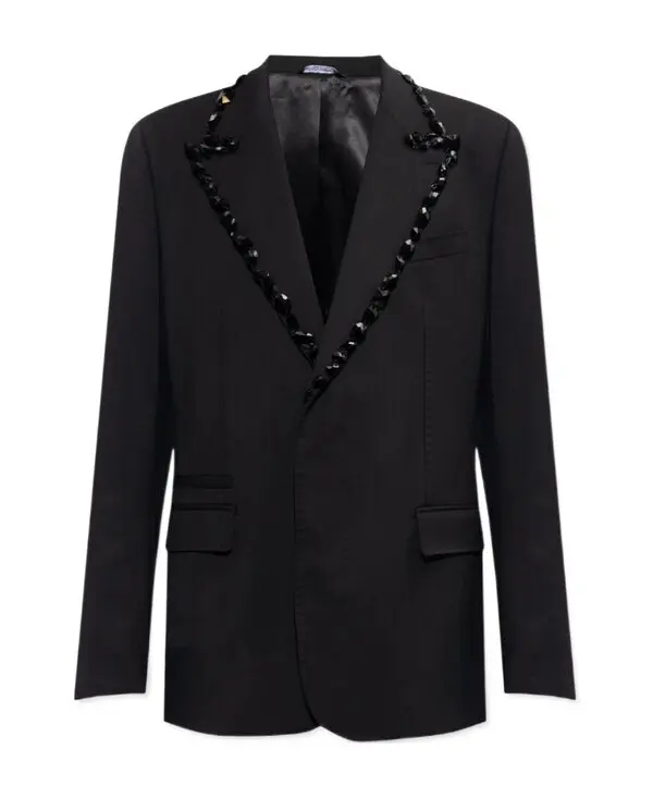 Dolce & Gabbana Dolce Gabbana Embellished Single-breasted Tuxedo Jacket - Black
