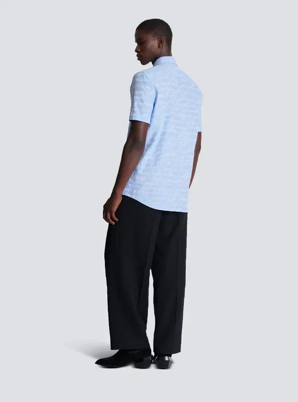Balmain Love Letter Printed Short-sleeved Jacquard Shirt