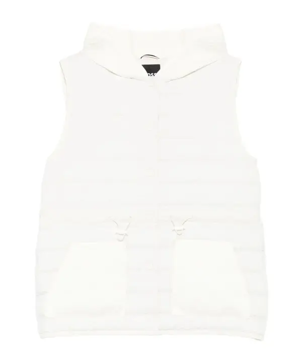 Hugo Boss Hooded Quilted Gilet - White