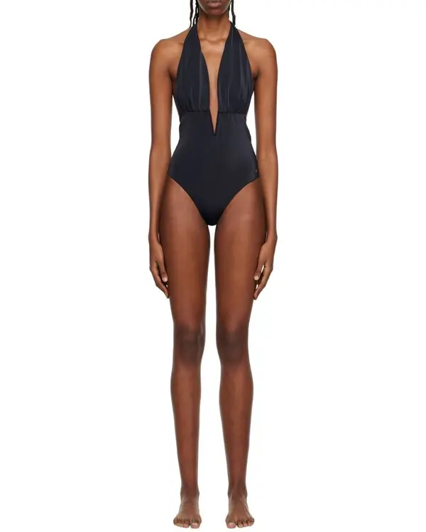 TOM FORD V-neck Halterneck One-piece Swimsuit - Black