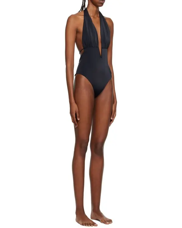 TOM FORD V-neck Halterneck One-piece Swimsuit - Black