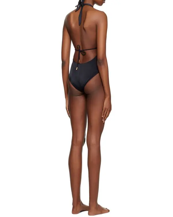 TOM FORD V-neck Halterneck One-piece Swimsuit - Black