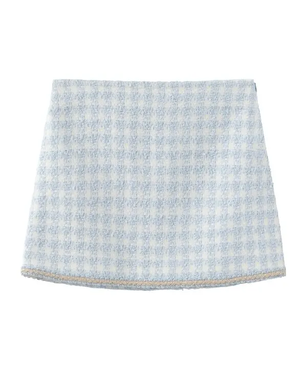 Marissa Chiara Plaid Mini Skirt - Blue