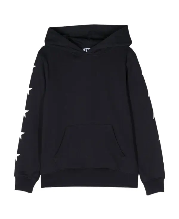 GOLDEN GOOSE Star-print Cotton-blend Hoodie - Black
